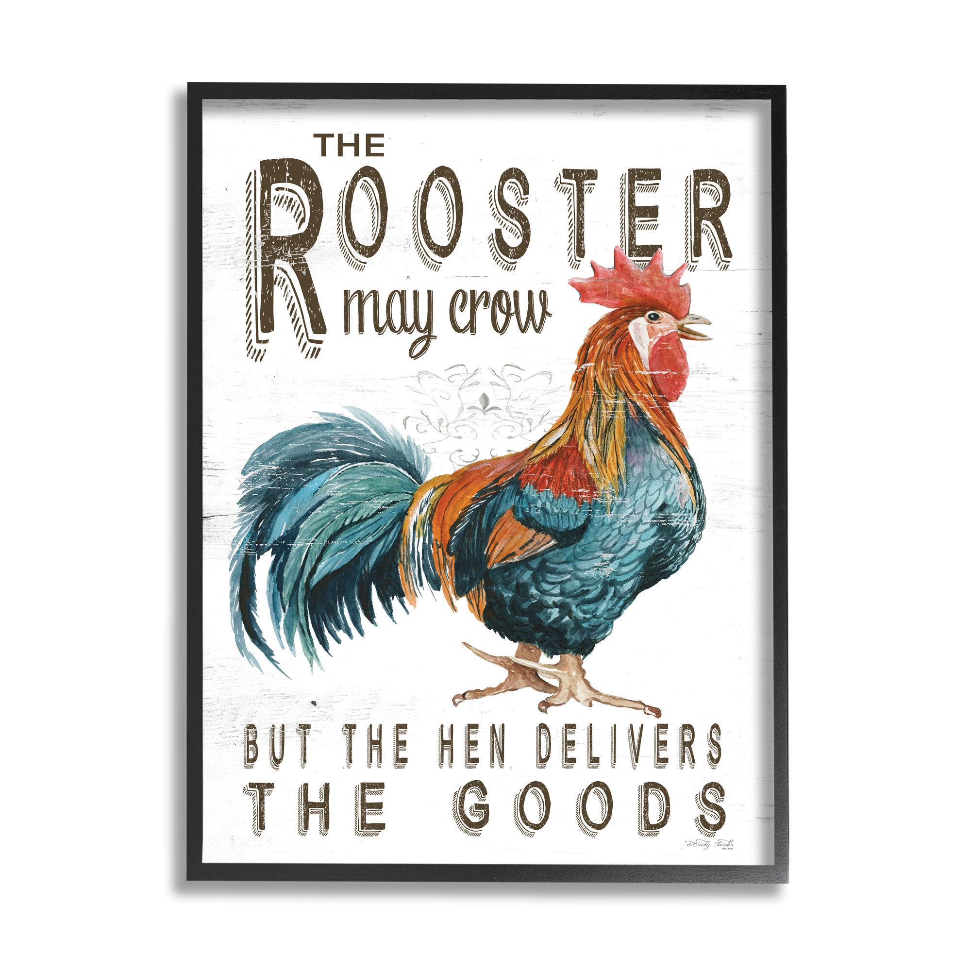 Stupell Industries Funny Rooster And Hen Phrase On Canvas by Cindy Jacobs Graphic Art - Wayfair ...